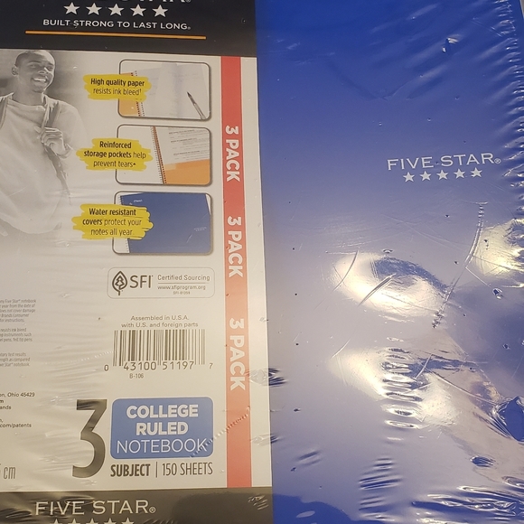 Five Star | Office | Fivestar 3 Subject Notebook 3 Pack | Poshmark